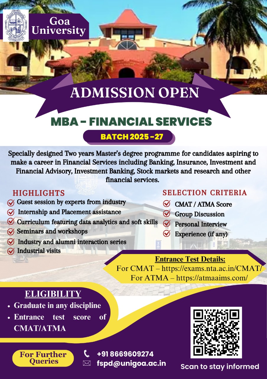 Goa University, Goa's premier University, Post Graduation, PH.D, B.SC ...
